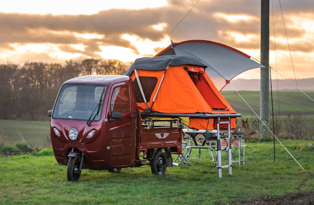 $4,400 electric trike pickup camper is a lean, green urban motorhome ...