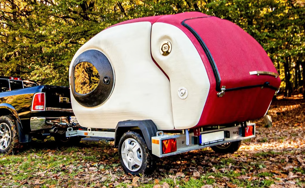 Teardrop micro-camper is a 3D-printed space capsule for three people ...